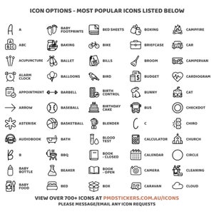 Any 5 Custom Mini Dot Icons Printable Stickers | Digital Planner ...