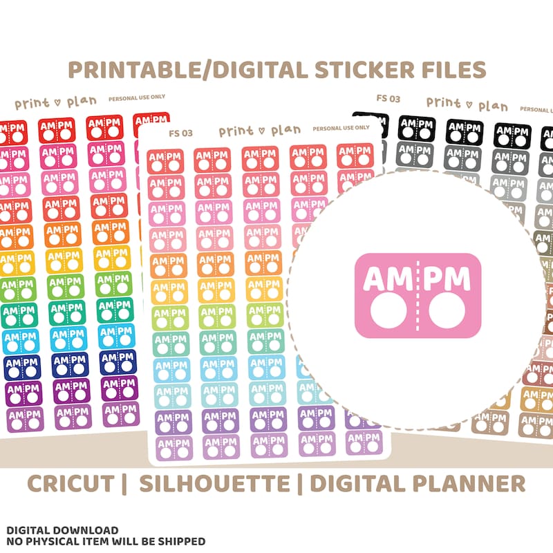 Am/pm Planner Stickers - Etsy
