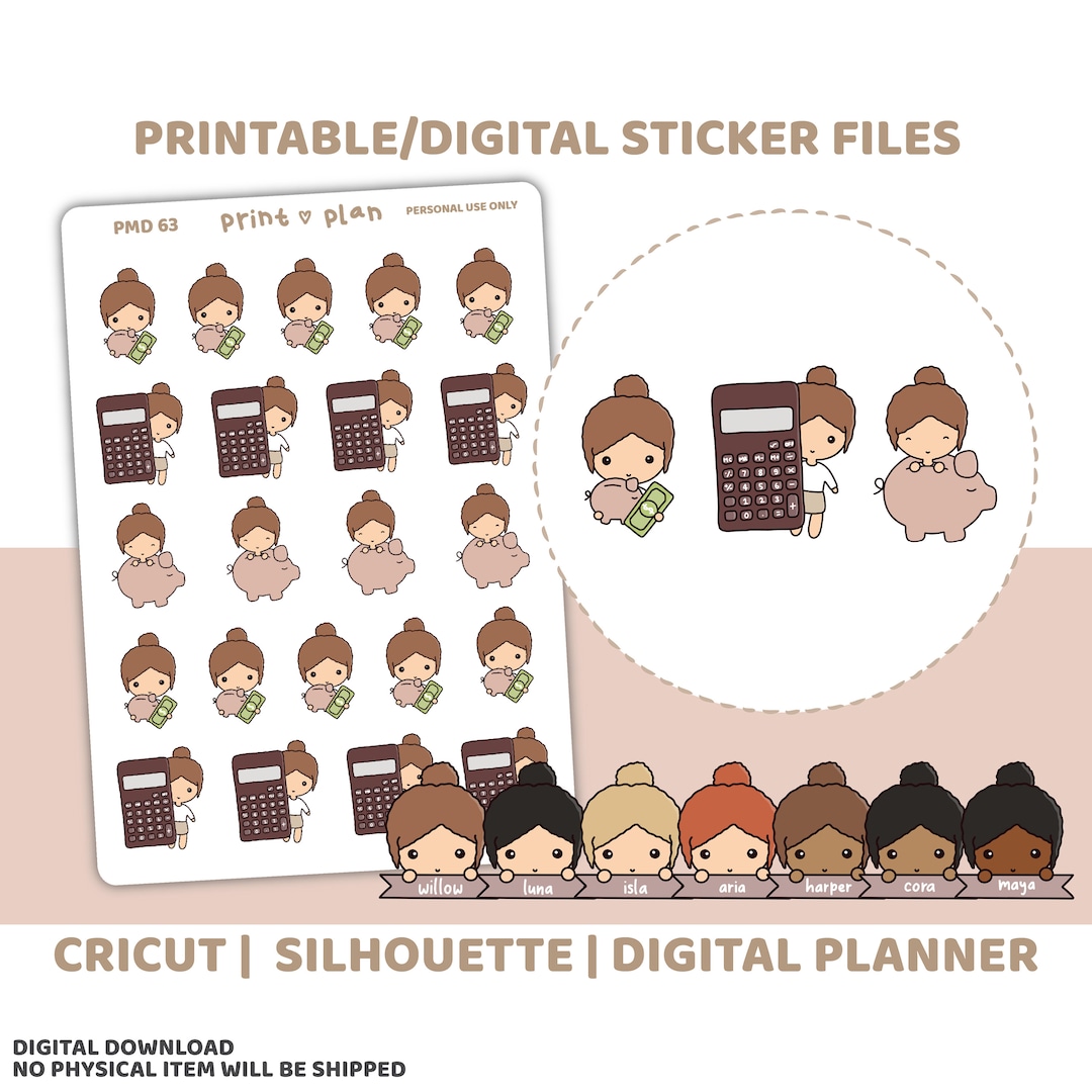 Budget Printable PMD People Stickers Digital Planner Sticker Download ...