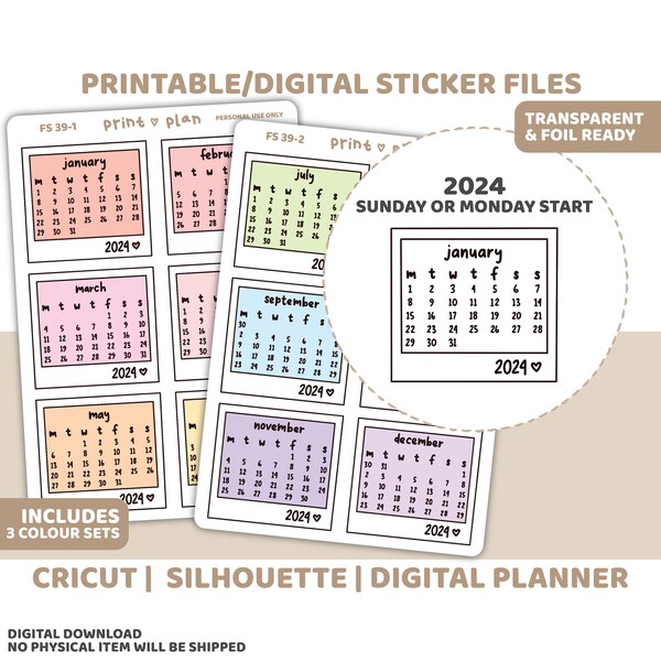 Printable 2024 Stickers - Etsy