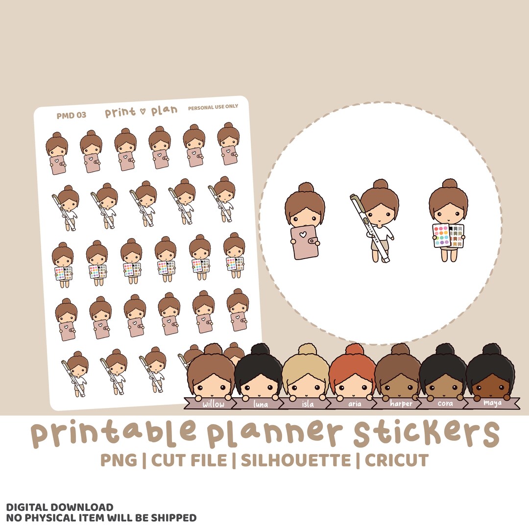 Planner Printable PMD People Stickers Digital Planner Sticker Download ...