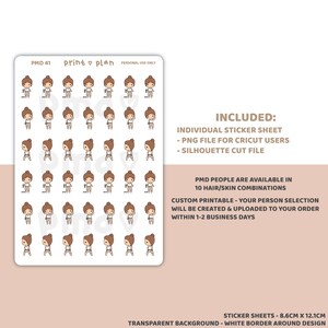 Workout Printable PMD People Stickers | Digital Planner Sticker ...