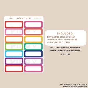 Medium Box Printable Stickers | Digital Planner Sticker Download | Cut ...