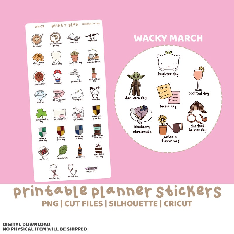 March Stickers - Etsy