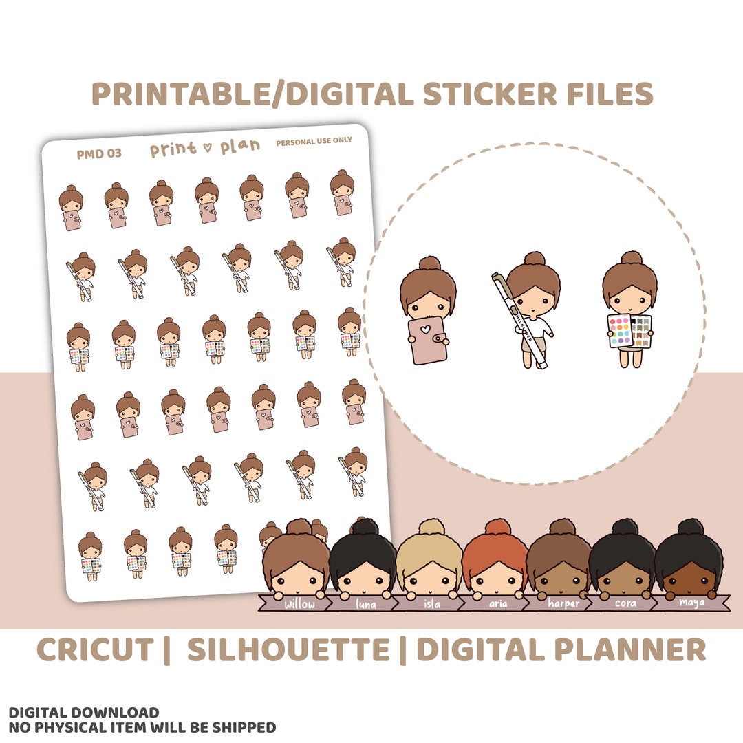 Planner Printable PMD People Stickers | Digital Planner Sticker ...