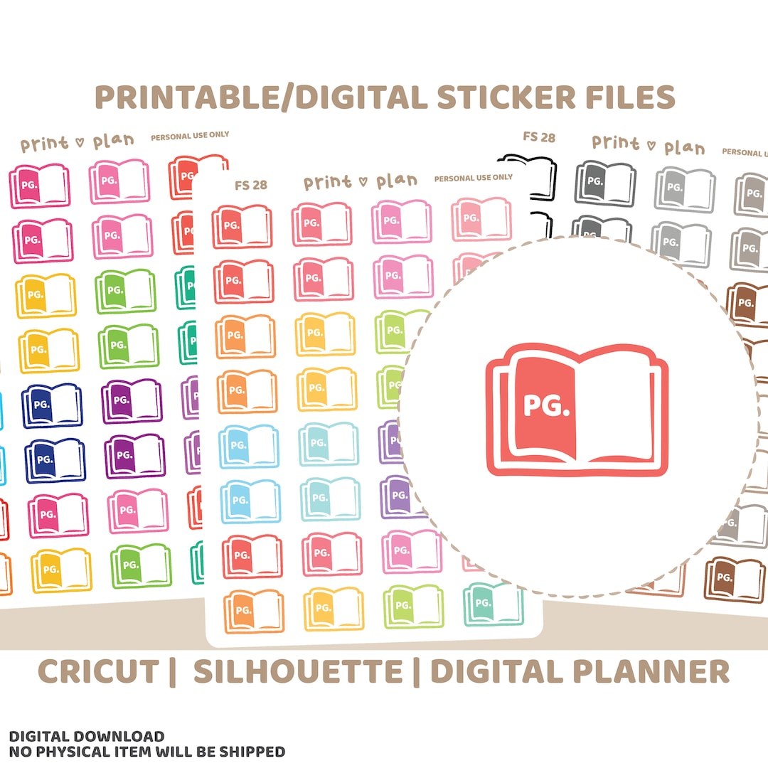 Page Number Tracker Printable Stickers | Digital Planner Sticker ...