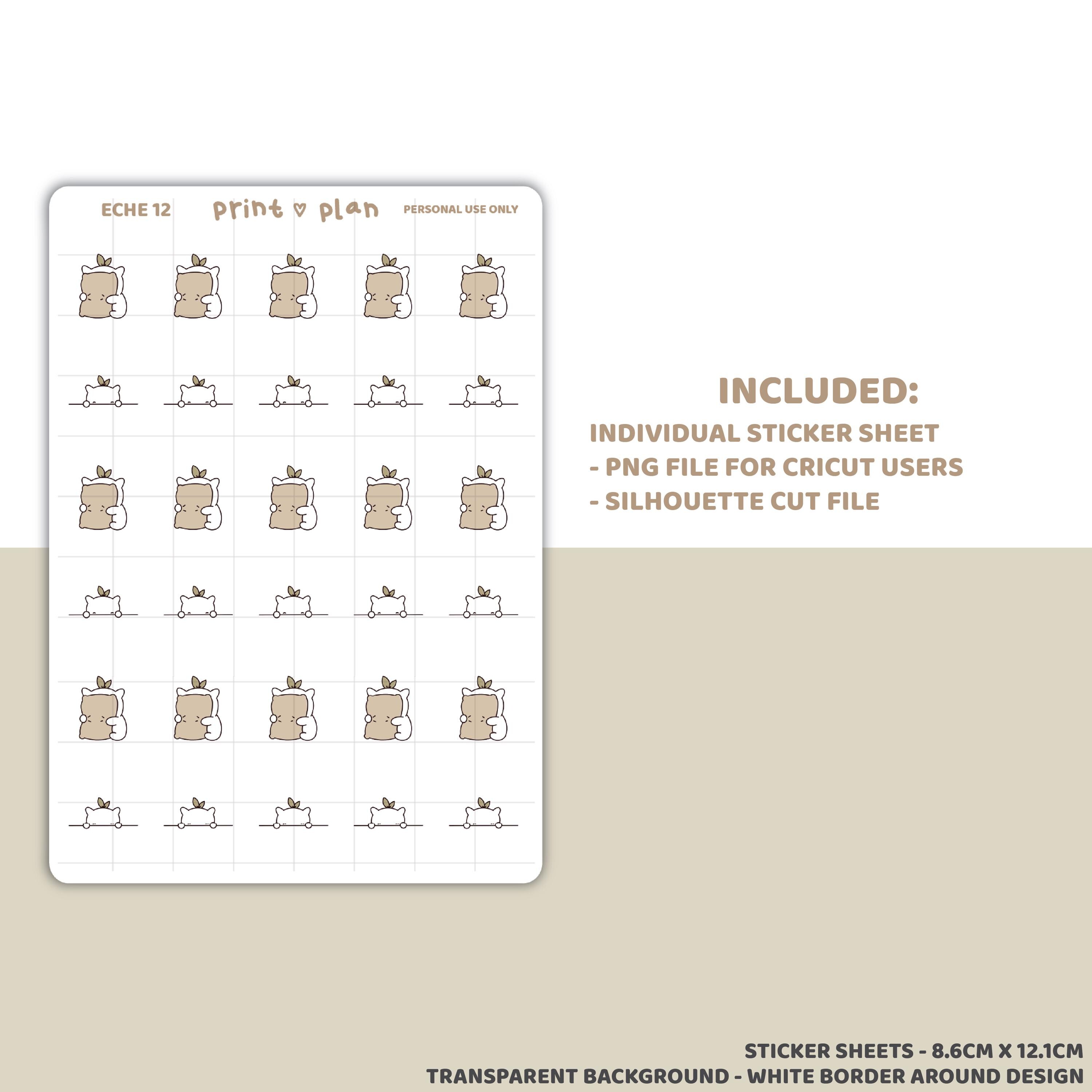 Not Today Printable Eche Character Stickers | Digital Planner Sticker ...