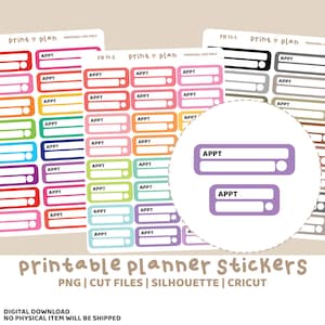 Appt Box Printable Stickers | Digital Planner Sticker Download | Cut ...
