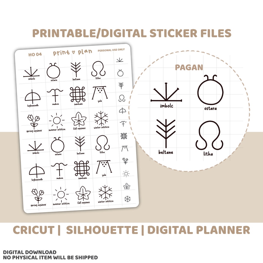 Pagan Holiday Printable Stickers | Digital Planner Sticker Download ...