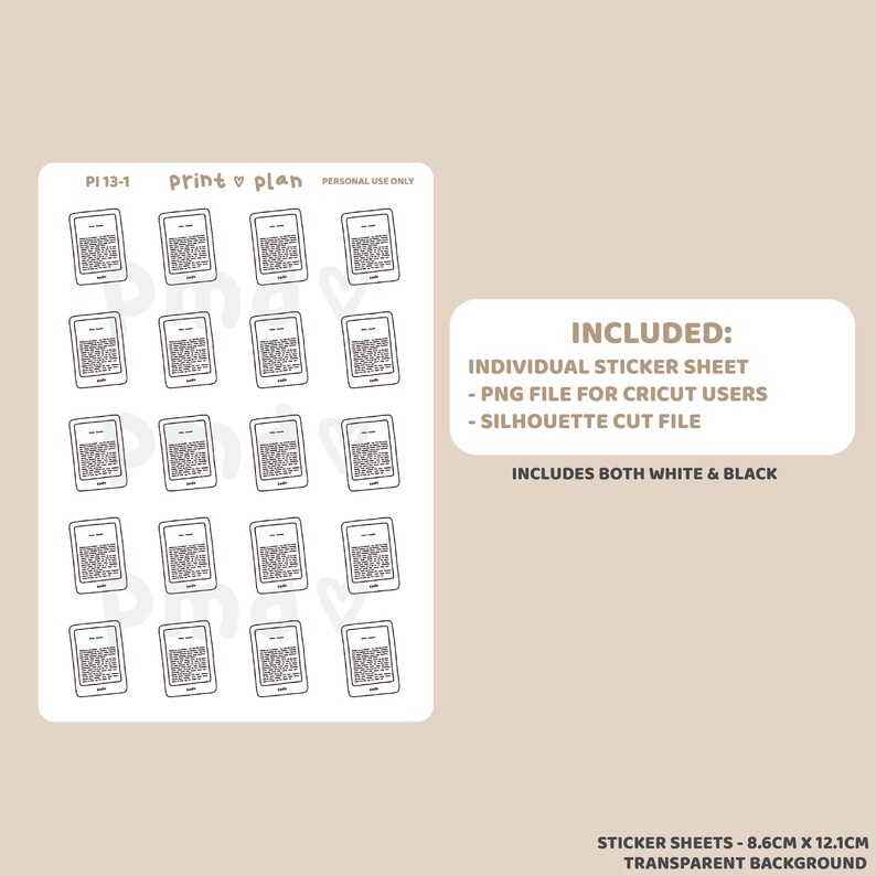 Kindle Printable Stickers Digital Planner Sticker Download - Etsy