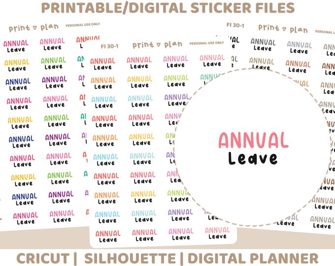Annual Leave Words/functional/planner Stickers - Etsy