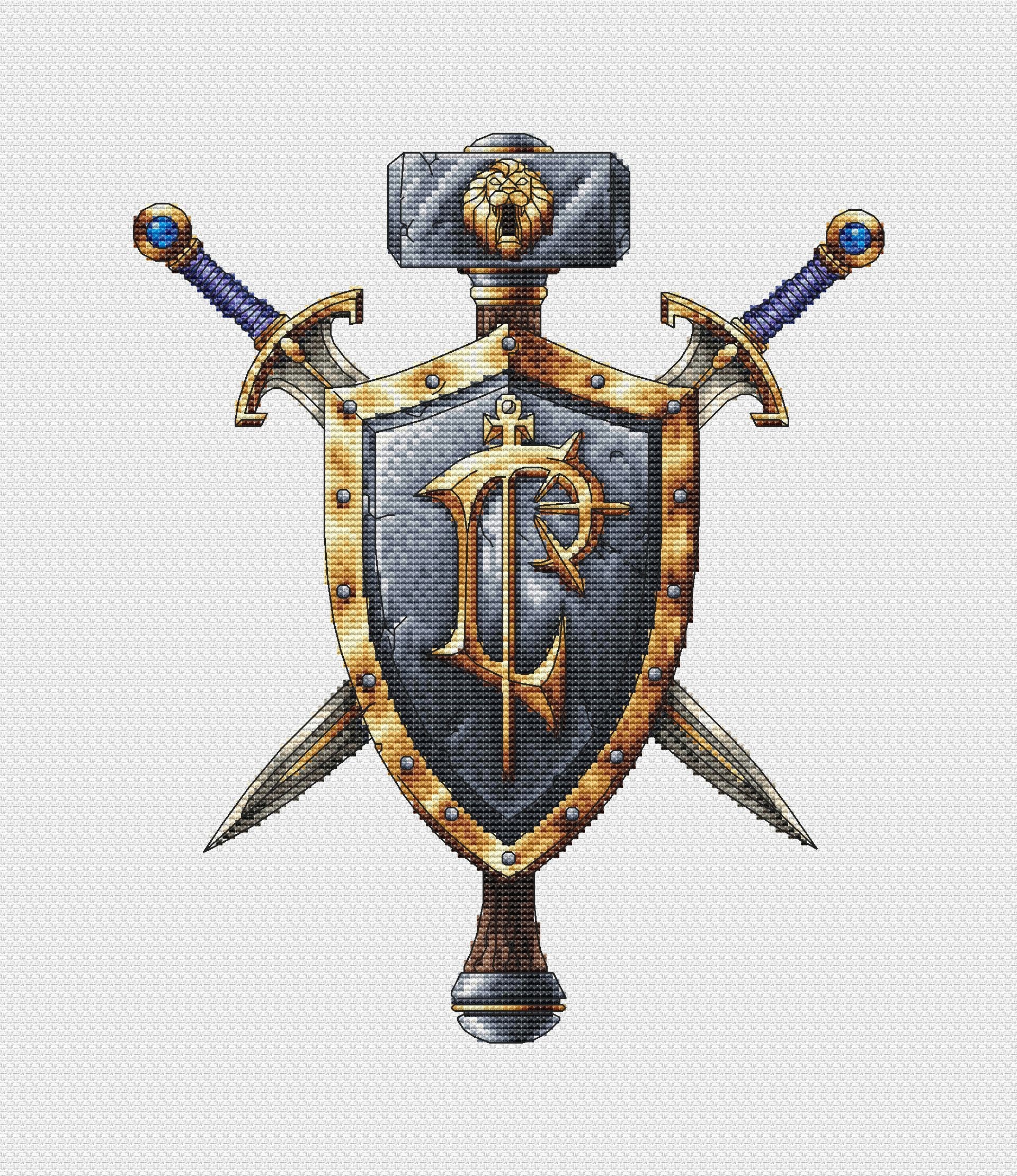 World of Warcraft, Human Crest, Icon of Courage, Cross Stitch Pattern ...