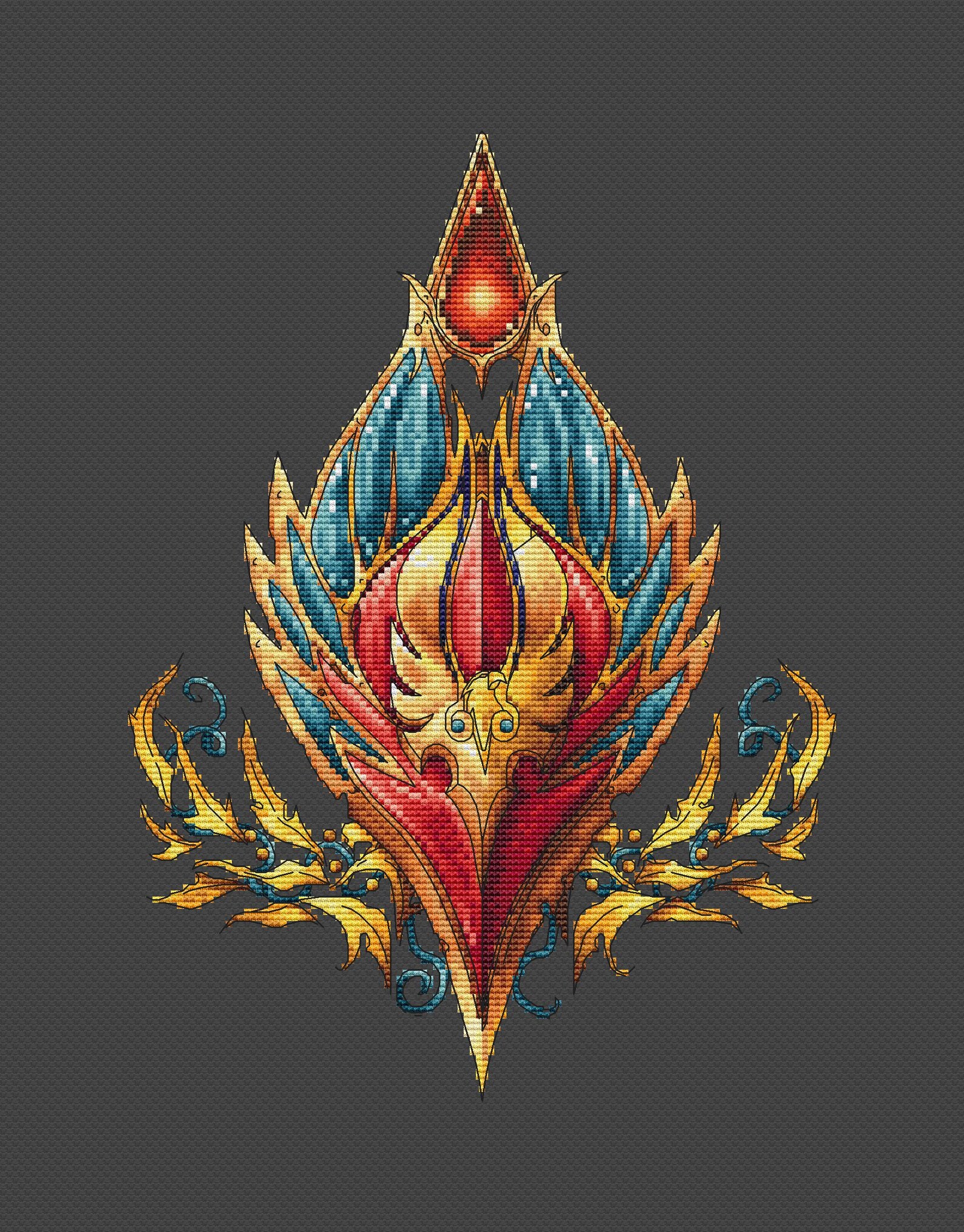 World of Warcraft, Blood Elf Crest, Icon of Blood, Cross Stitch Pattern ...