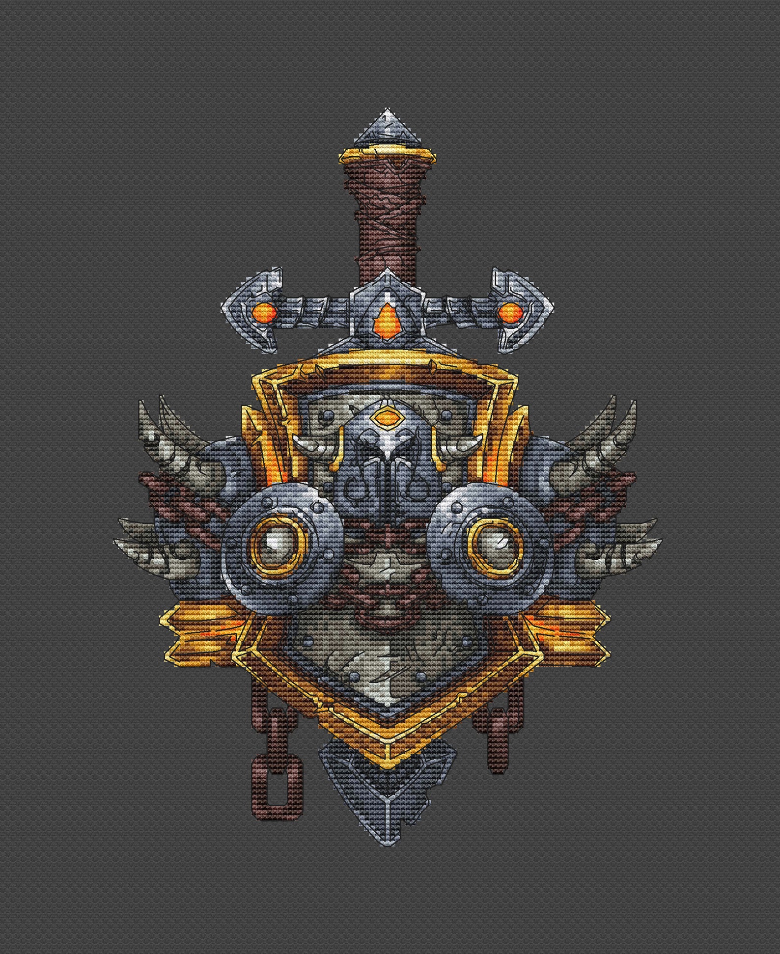 World of Warcraft Warrior Crest Class Crest Cross Stitch - Etsy