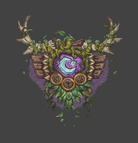 Sewing & Needlecraft Plastic Canvas World of Warcraft Druid Cross ...