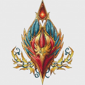 World of Warcraft, Blood Elf Crest, Icon of Blood, Cross Stitch Pattern ...