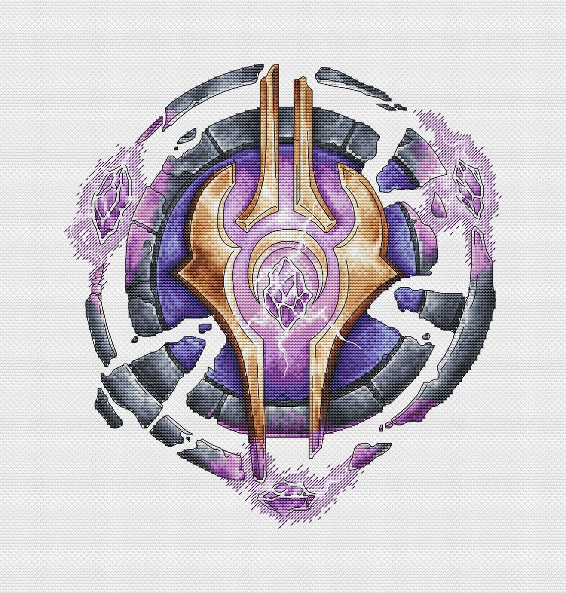 World of Warcraft Draenei Crest Icon of Argus Cross Stitch - Etsy