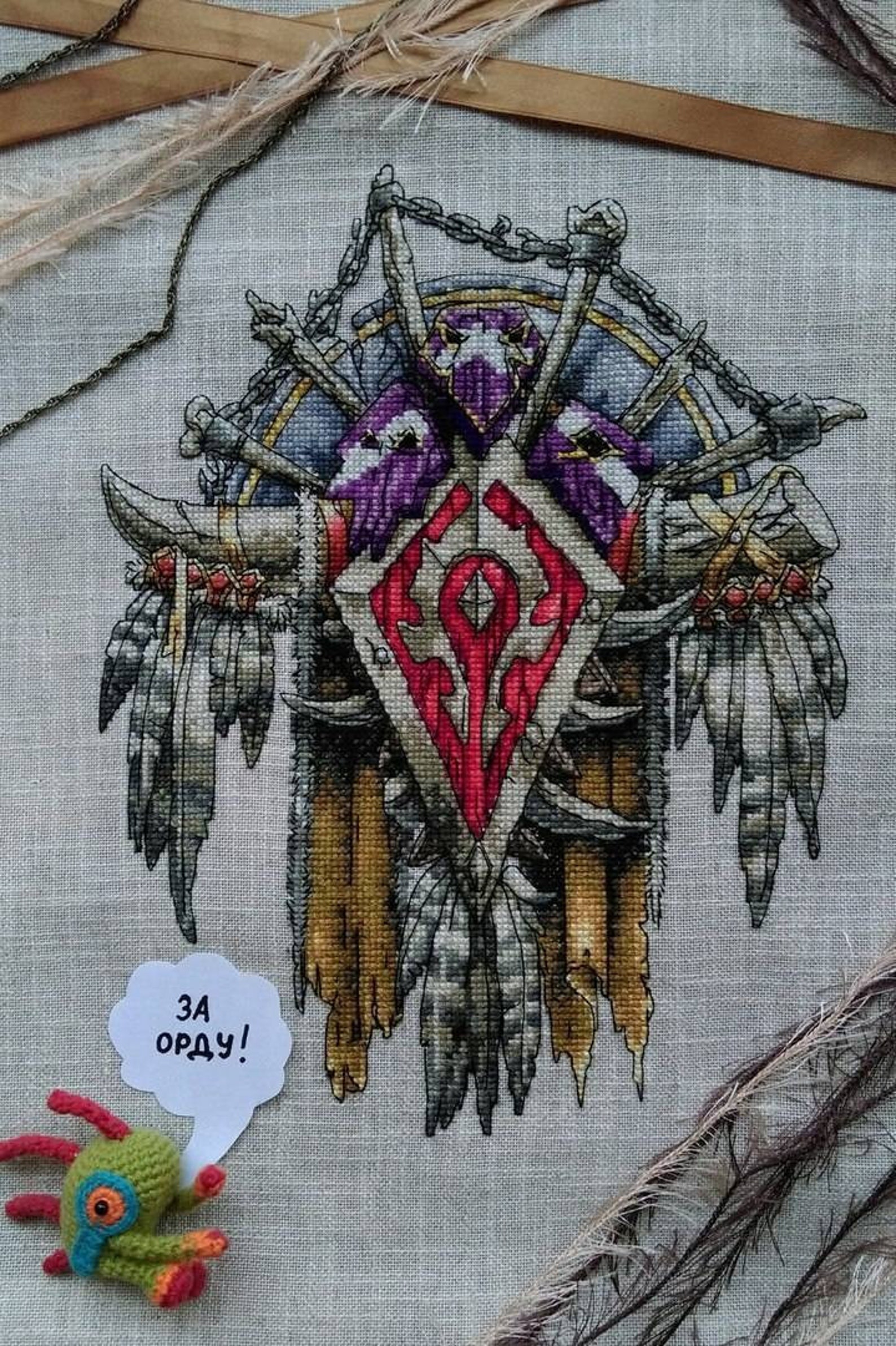 World of Warcraft, Crest / Banner of the Horde, Horde, Cross Stitch ...
