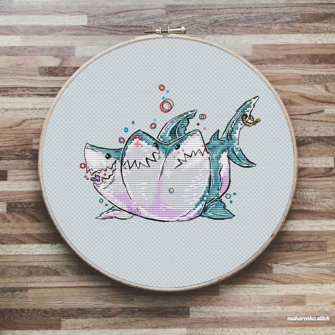 Cerberus Shark, Sea Creatures, Cross Stitch Pattern PDF - Etsy