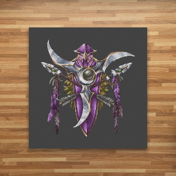 World of Warcraft Night Elf Crest Icon of Wisdom cross | Etsy