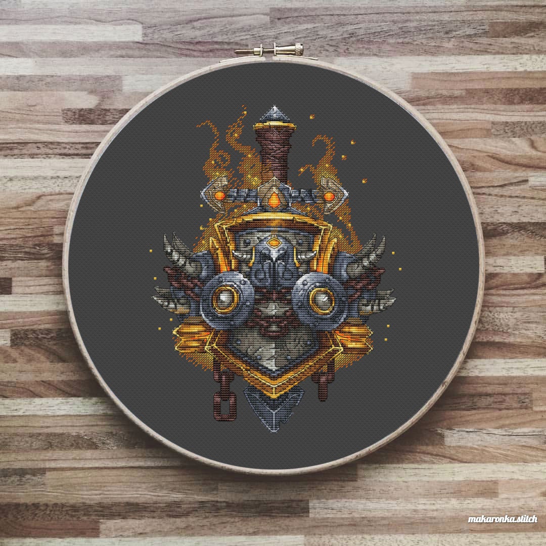 World of Warcraft Warrior Crest Class Crest Cross stitch | Etsy