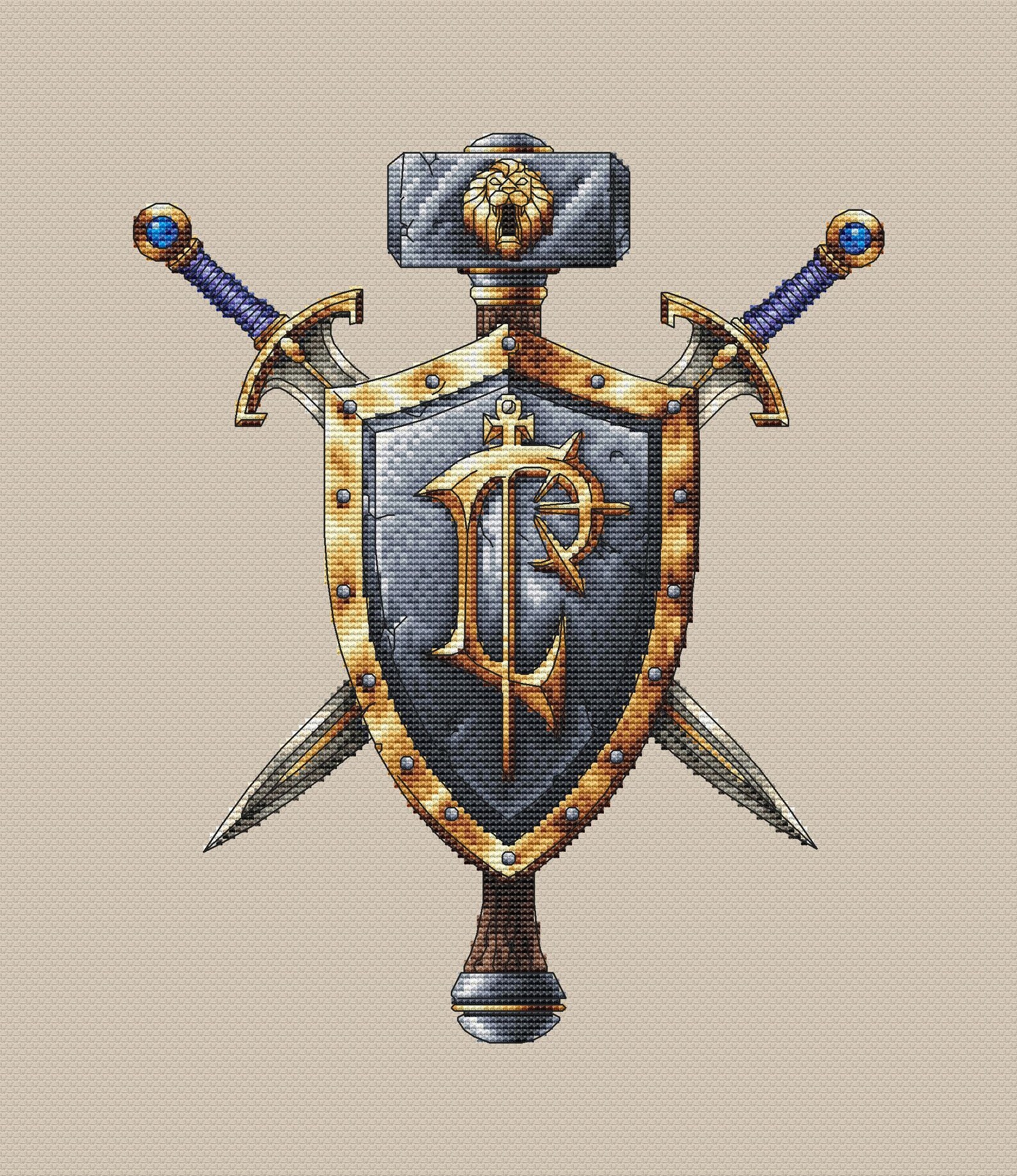 World of Warcraft, Human Crest, Icon of Courage, Cross Stitch Pattern ...