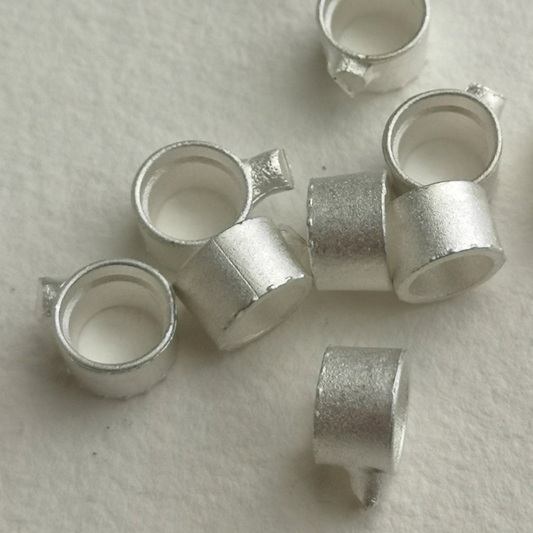 8mm Round Collet Recycled Sterling Silver or 9ct Gold Cast Stone ...