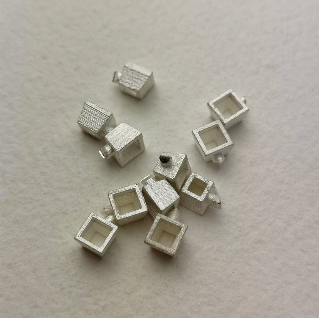 3mm Square Collet Recycled Sterling Silver or 9ct Gold Cast Stone ...