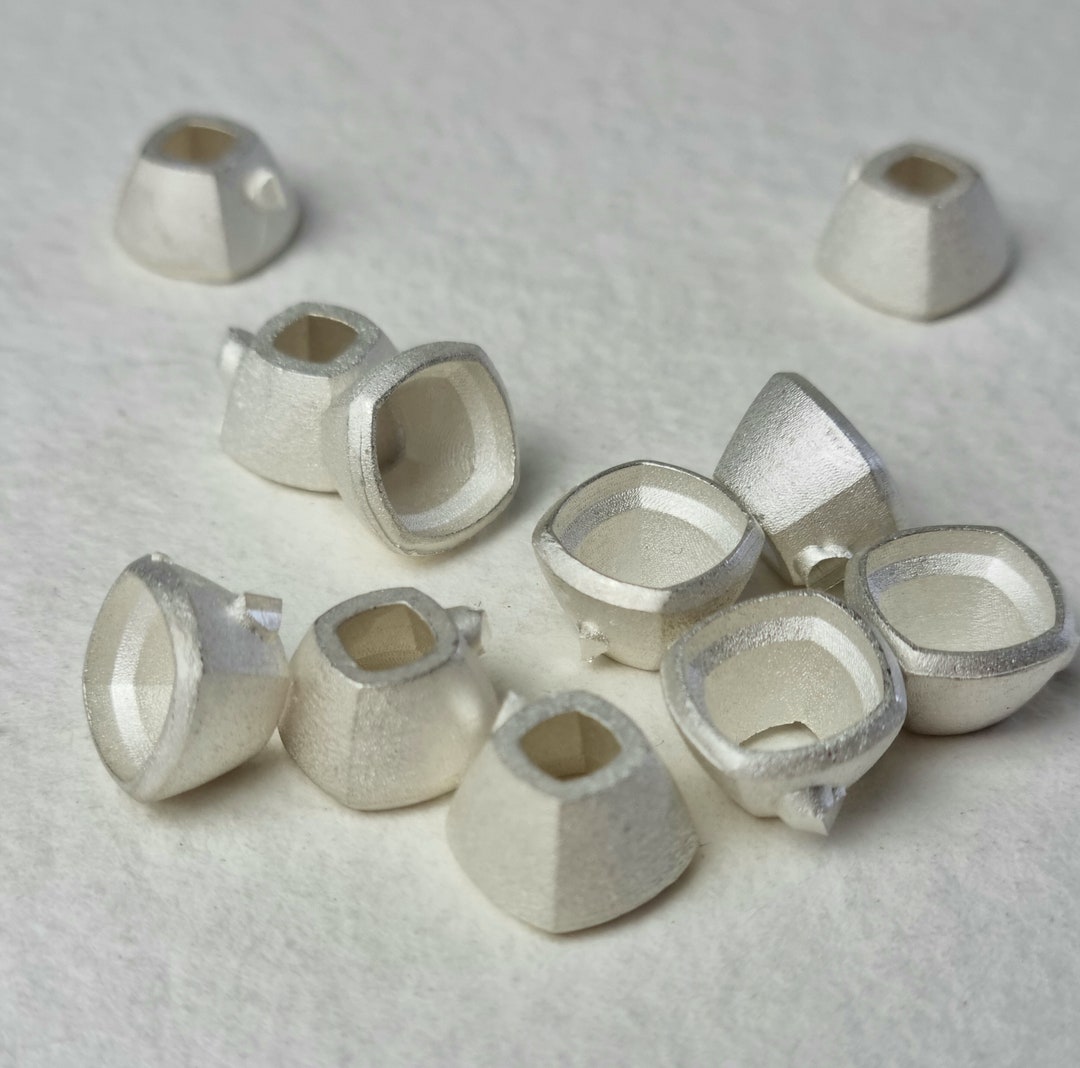 8mm Cushion Collet Recycled Sterling Silver or 9ct Gold Cast Stone ...