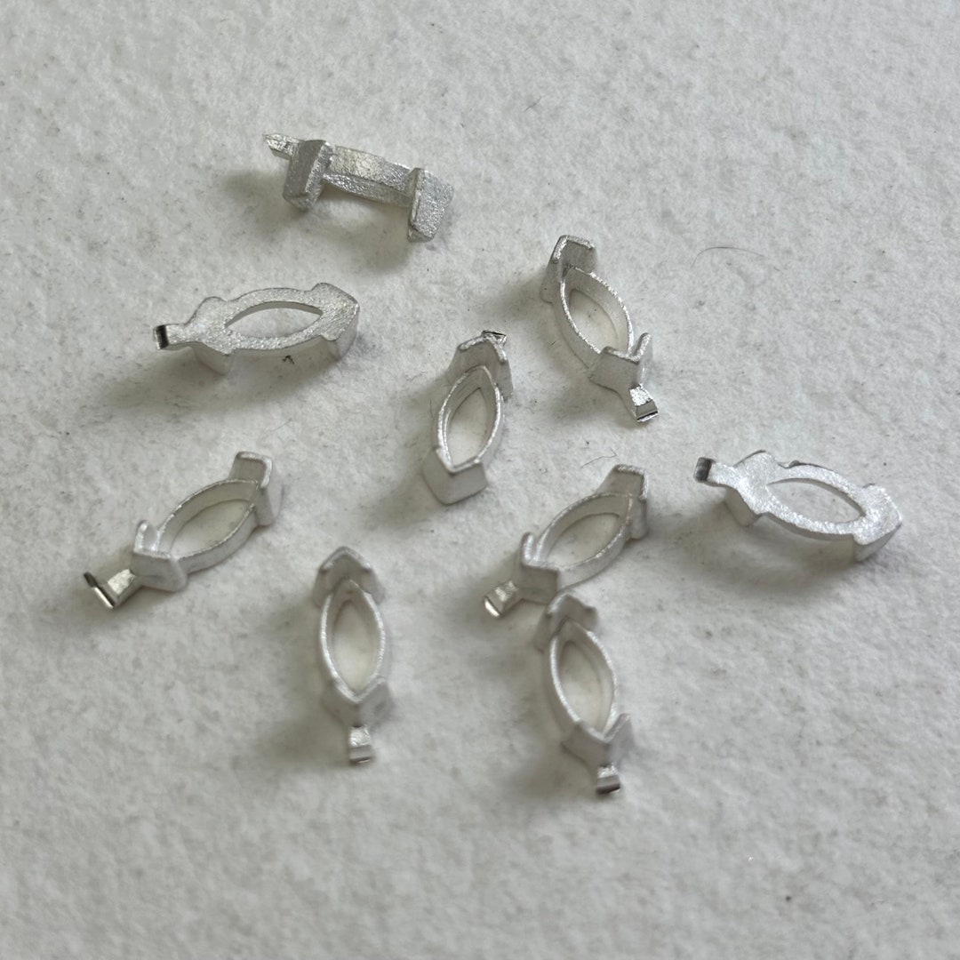 9ct Yellow Gold 6x3mm Marquise Semi Collet Cast Stone Setting * in ...