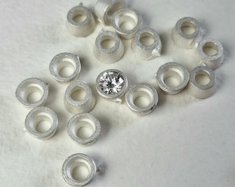 3mm Square Collet Recycled Sterling Silver or 9ct Gold Cast - Etsy