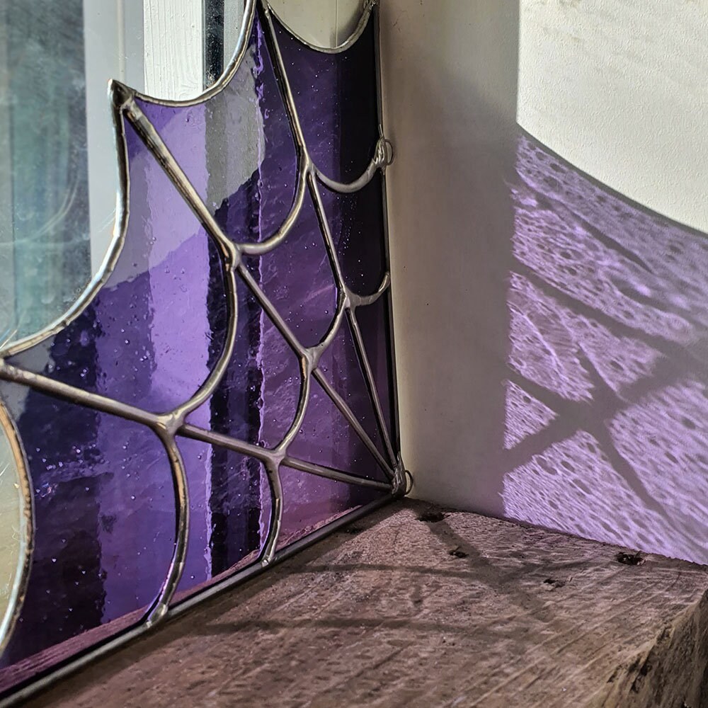 Purple Stained Glass Cobweb / Goth Home Decor / Gothic Gift - Etsy UK