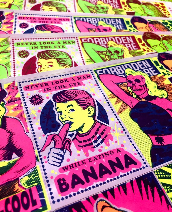 STICKERPACK 2 Hand Made Screenprint Pop Art Colourful | Etsy