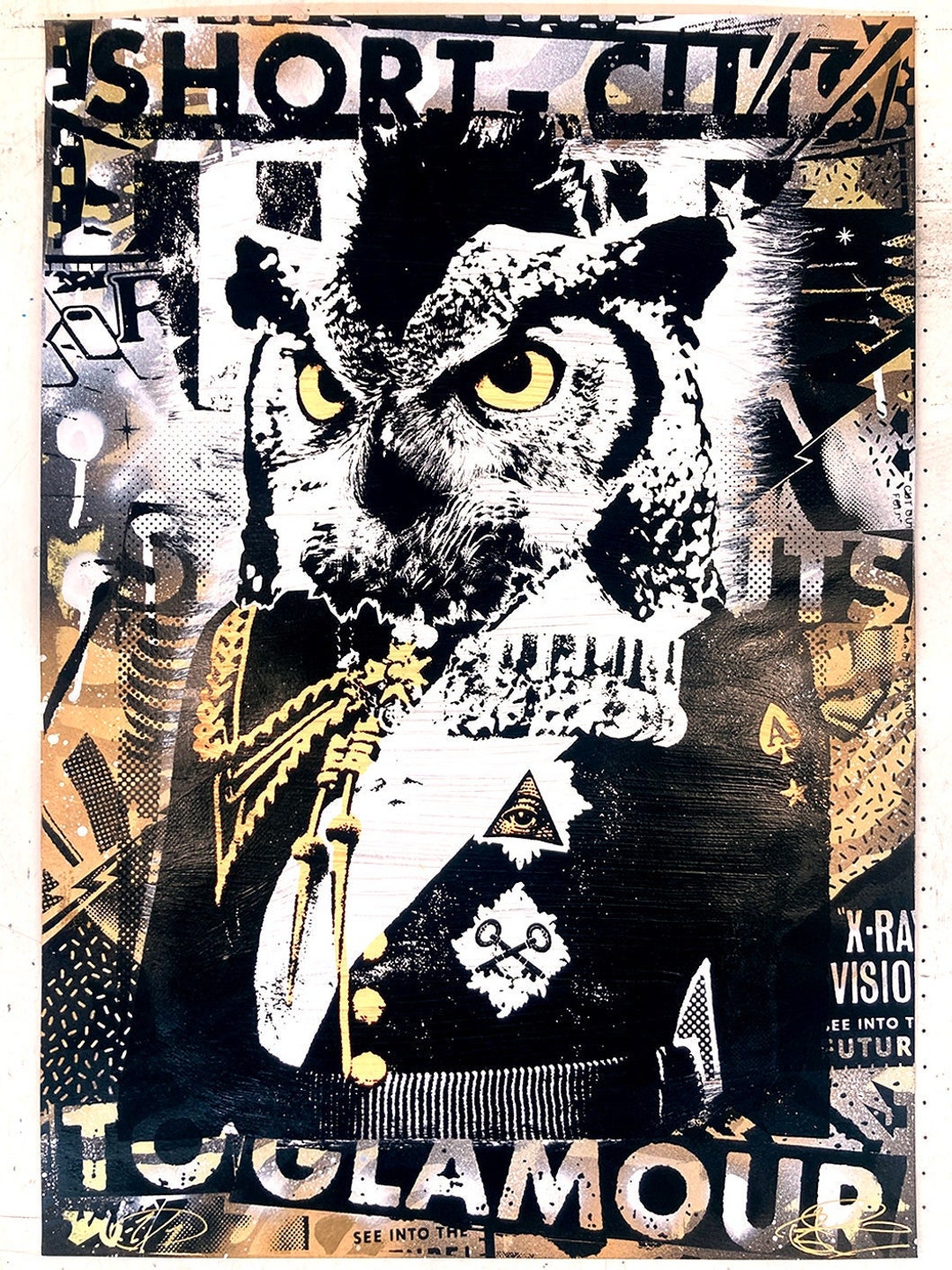 Golden Glamour. One of a Kind, Screenprint, Hand Made, Alternative - Etsy