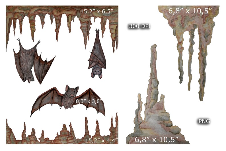 Watercolor Cave Clipart Bat Banners Clip Art PNG Home Design for ...
