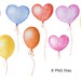 Watercolor Balloons Clipart Valentine Day Banners Clip Art PNG Romantic ...