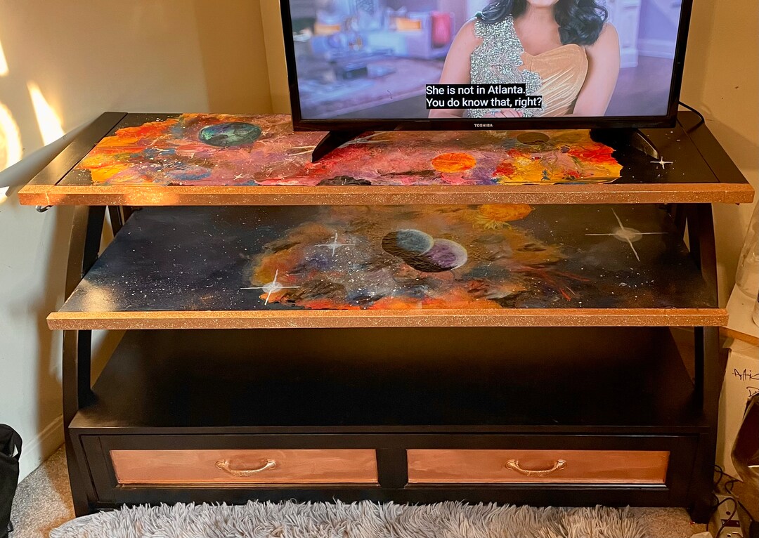 Hand Painted Tv/entertainment Stand - Etsy