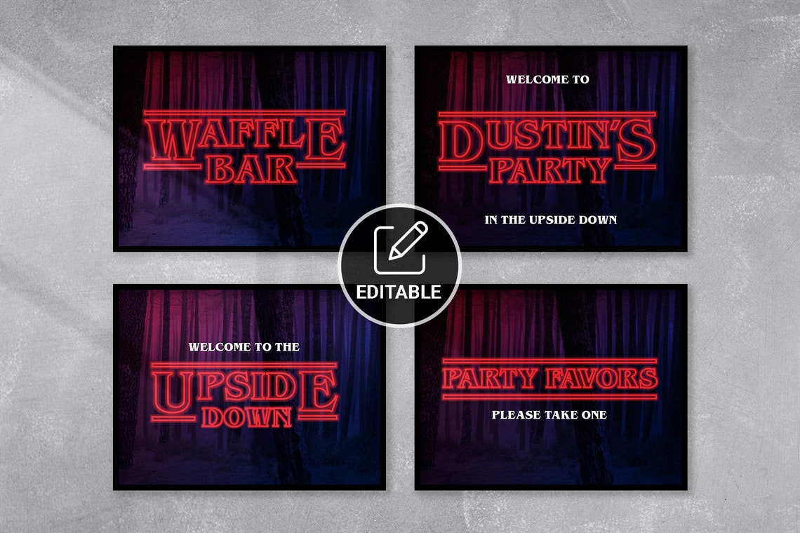 EDITABLE Stranger Things Signs / Posters Stranger Things | Etsy