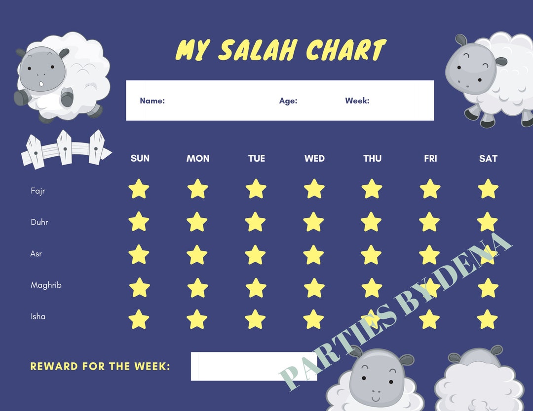 Kids Salah Chart | Kids Prayer Tracker | Salah Counter | Salah Rewards ...
