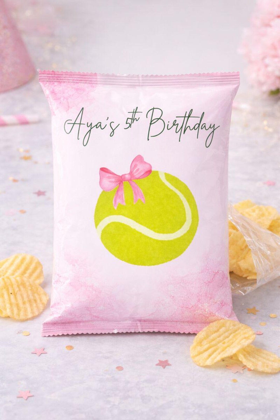 Tennis Chip Bags Printable | Tennis Party Favor | Sports Treat Bags ...
