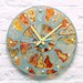 Modern Amber Ammonite stained glass wall clock Hand painted | Etsy
