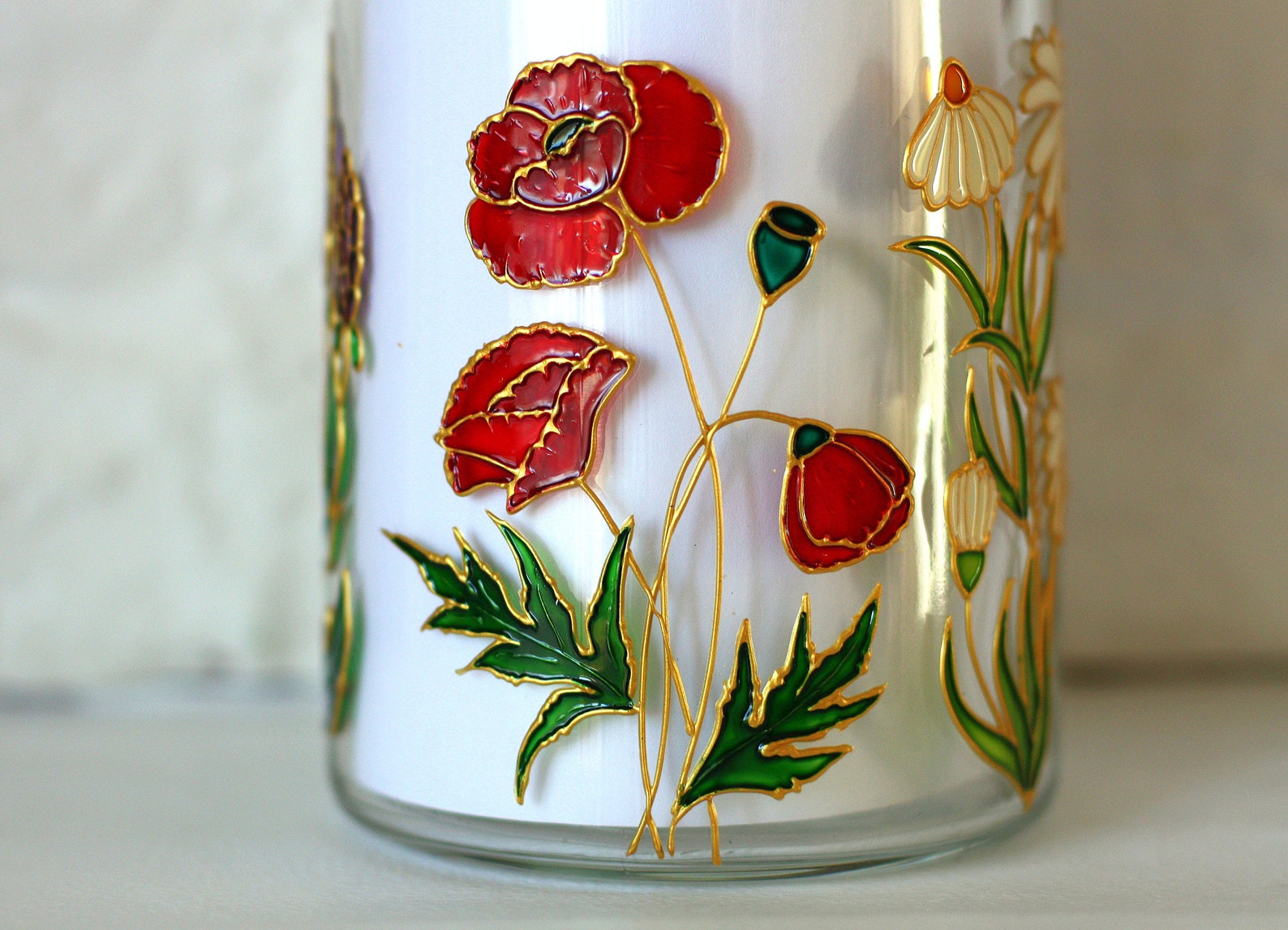 Juice Carafe With Wild Flowers Hand Painted Water Jug With | Etsy