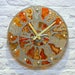 Modern Amber Ammonite Stained Glass Wall Clock, Hand Painted Yellow and ...
