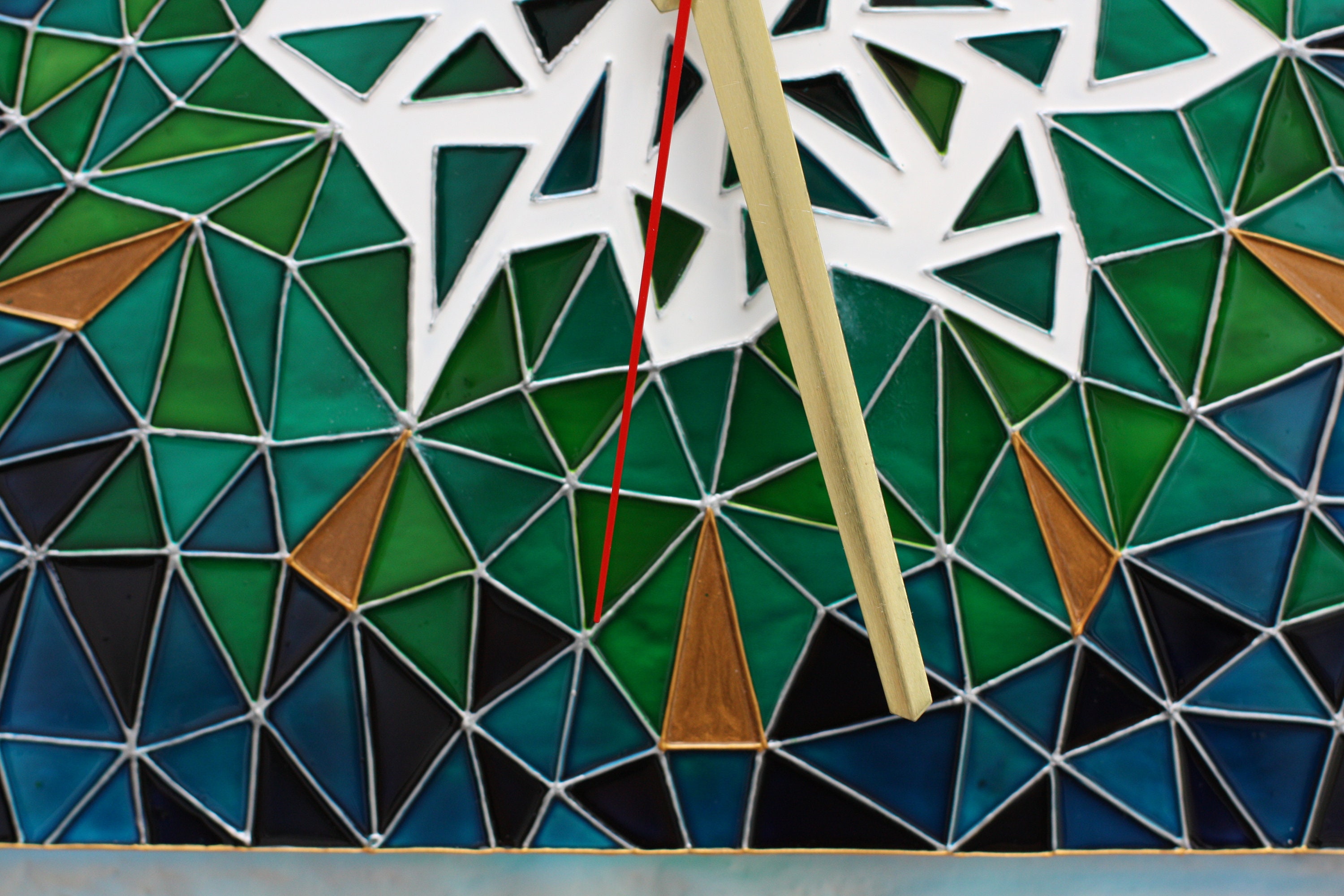 Stain Glass Modern Clock_hand Painted Square Wall Decor_polygonal Art ...