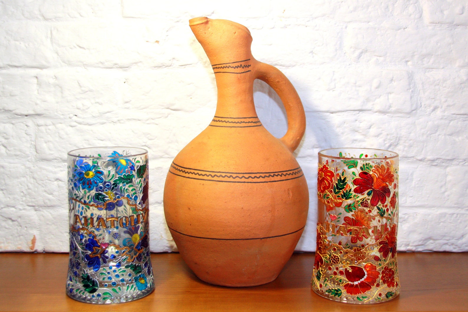 Petrykivka Hand Painted Glasses - Ukraine Beer Stein - Personalized ...