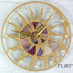 Minimalist Blue Glass Wall Clock Painted by Hand - Original Skeleton ...