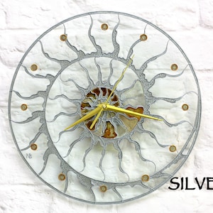 Original Golden Spiral Clock Painted by Hand - Round Transparent ...