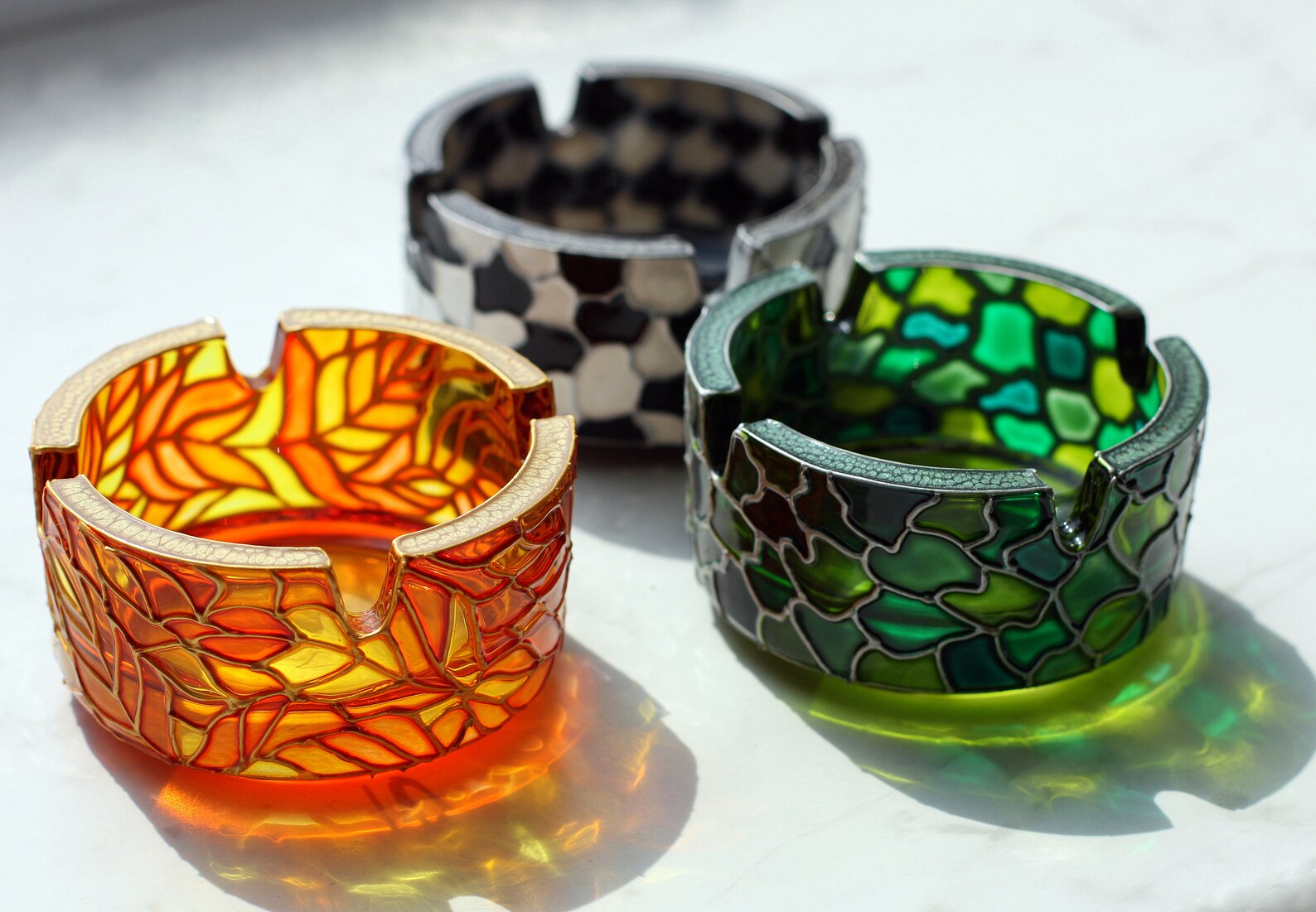 Small Stain Glass Ashtray Hand painted miniature ashtray | Etsy