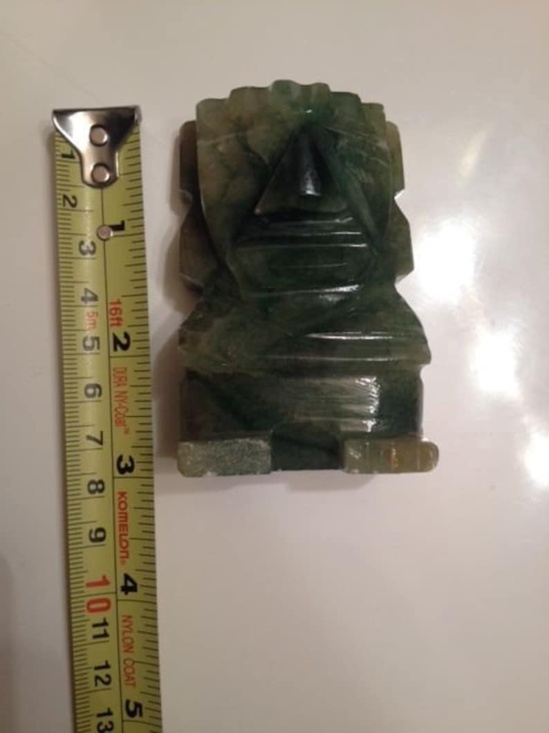 Antique Aztec Style Hand-carved 3" Jade Fertility Figurine W/rosewood ...