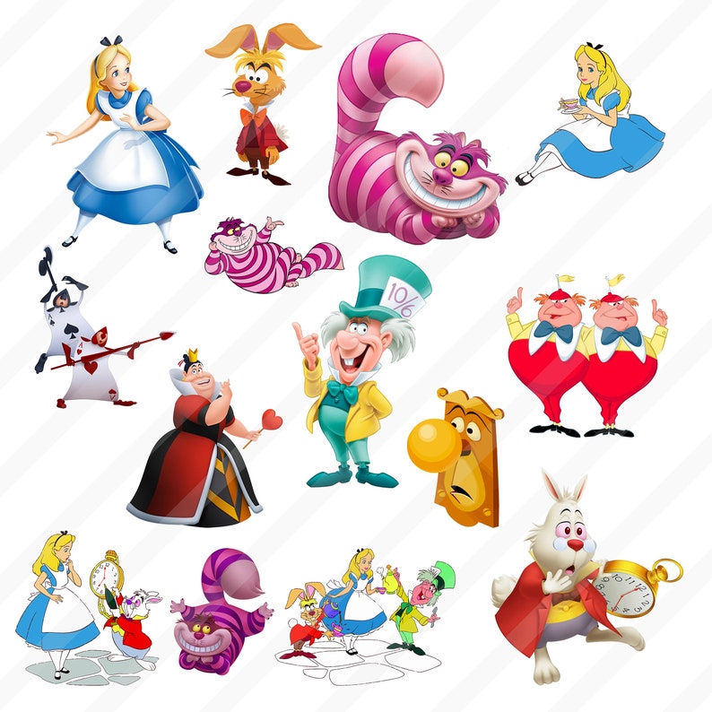 Alicia en el Pais de las maravillas Clipart Digital Paper | Etsy